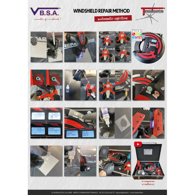 Poster TERMINATOR automatic windshield impact repair process at VBSA ...